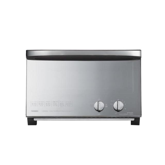 TWINBIRD(ツインバード) トースター オーブントースター 4枚焼き ピザ丸々入る広さ 1200W 15分タイマー 出力切替4段階 ミラーガラス 掃除しやすい スタイリッシュ ブラック TS-D047B