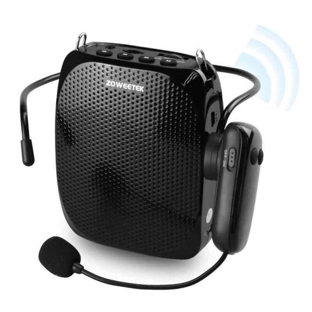 ZOWEETEK 拡声器 ワイヤレス拡声器 無線拡声器 ポータブル拡声器 ハンズフリー 大音量 有線と無線マイク付き 2人同時使用OK 原音再生 広範に教師の教育、イベント、会議、屋外、ヨガ、選挙、販売などに最適（日本語説明書付き） (10W出力)