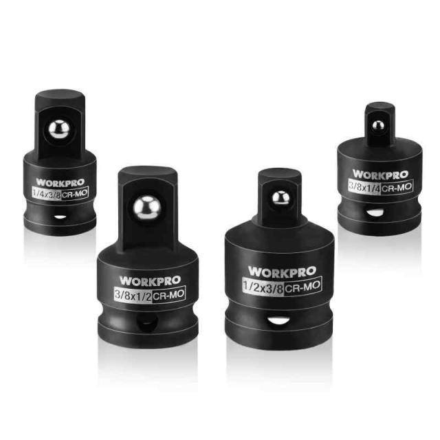 WORKPRO ソケット変換アダプター 4個セット 差込角変換 インパクトソケットアダプター 差込角6.35mm(1/4) 9.5mm(3/8) 12.7mm(1/2) 熱処理済み 高強度 ...