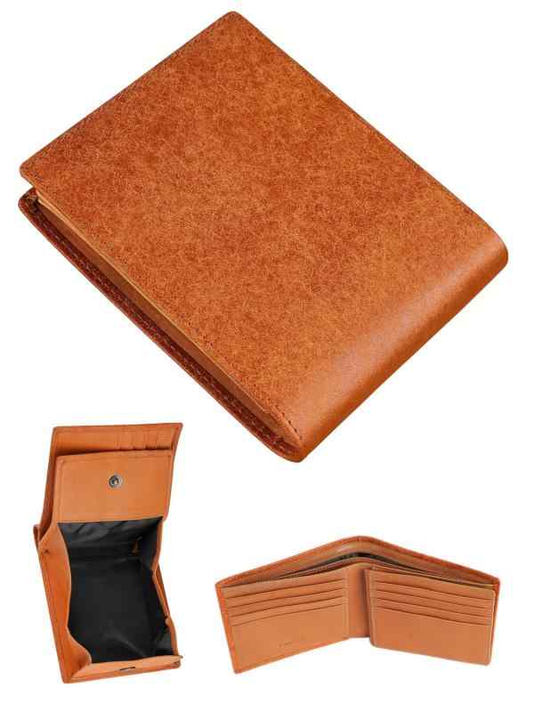 [ファブリツィオ] 財布 メンズ 二つ折り ボックス型 小銭入れ メンズ財布 薄い 柔らかい 使いやすい イタリアン レザー 一流の革職人が作る 大容量 本革 (オルモ)