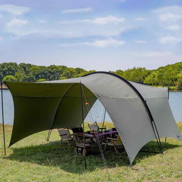 TOMOUNT タープ 大型TCシェード TCタープ 日よけ 大空間 サンシェルター アウトドア キャンプキャノピー [HARU TARP]… (グリーン)
