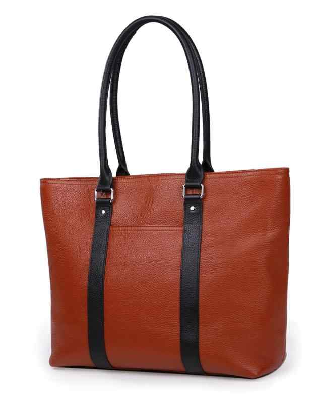 [シュバルノアール] 熟練の職人が手懸ける 本革 ビジネスバッグ ビジネストートバッグ トートバッグ 大容量 自立 B4 【本革証明済】 (ブラウン/ブラック)