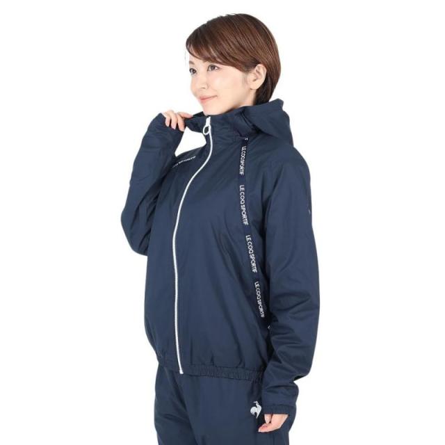 [ルコック] ウインドジャケット AIR THERMOTION エアサモーション フルジップジャケット スポーツウェア レディース (L, NV(QMWWJF30))