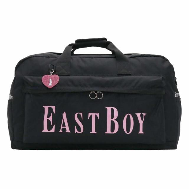 [イーストボーイ] ボストンバッグ 42L 2WAY 修学旅行 小学生 女の子 EBA19 EAST BOY ショルダーバッグ スポーツボストン 大容量 林間 旅行 トラベル ブランド 撥水 軽量 (ブラック×ピンク(15))