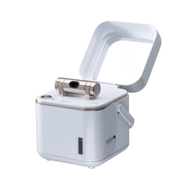 TWINBIRD(ツインバード) フェイススチーマー コンパクト イオンスチーム 美顔器 ミラー付 毛穴ケア 水道水対応 パールホワイト 白 SH-2787PW