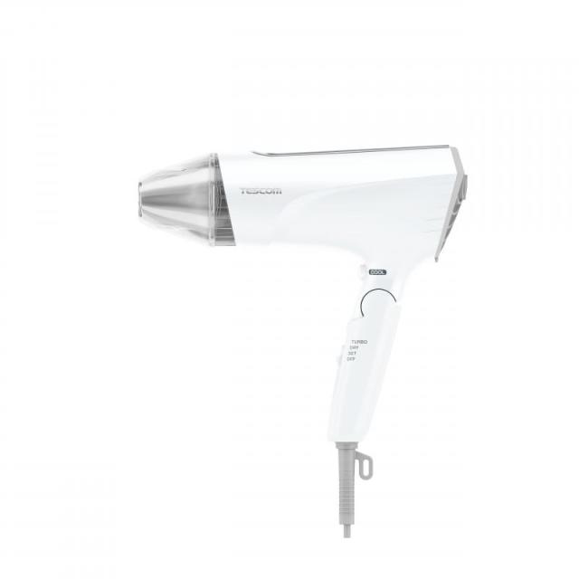 テスコム ヘアドライヤー プロテクトイオン 折りたたみ 大風量 速乾 軽量 ラク抜きプラグ Speedom ホワイト TID2400B-W