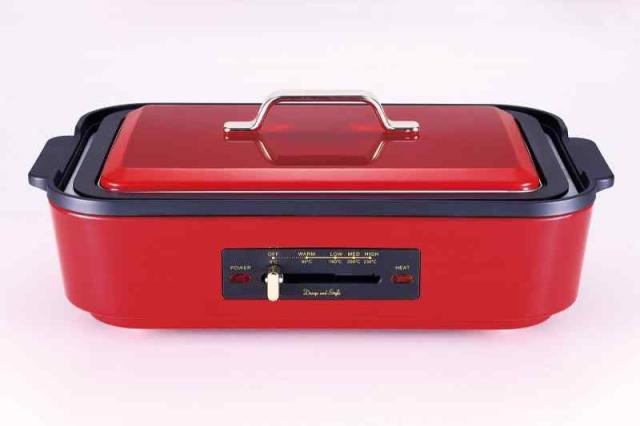 D&S ディーアンドエス 油跳ねしにくいホットプレート プレートの表面に凹凸でこびりつきにくい 80℃~230℃の温度調整 20品目のレシピブック付き 焼肉だけじゃない 1台3役(焼く・煮込む・蒸す) 卓上調理 パーティでも活躍 熱板が平らでお手入れ簡単