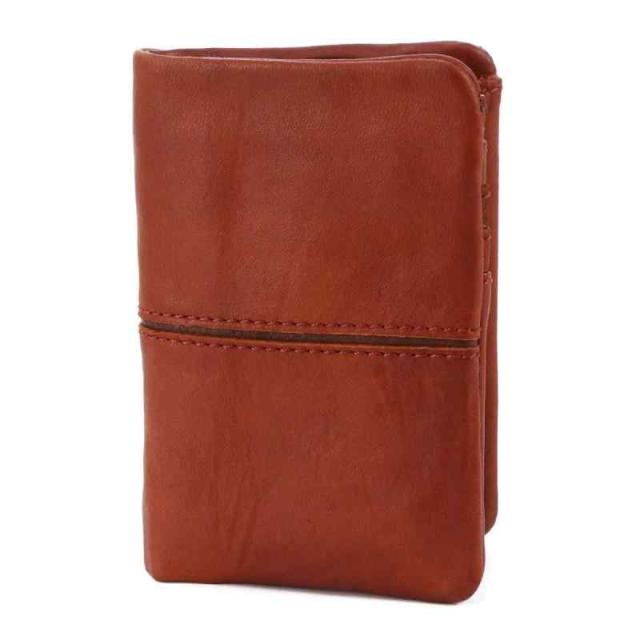 [バギーポート] 小銭入れ付き 二つ折り財布 本革 フルクロームツートン メンズ BP-HRD411 (レッド/ブラウン)