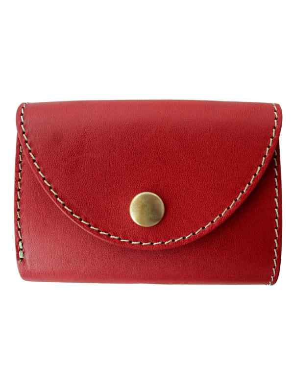 [バギーポート] 三つ折り財布 牛革 栃木レザー ミニ財布 【LKAZ-285】 (レッド)