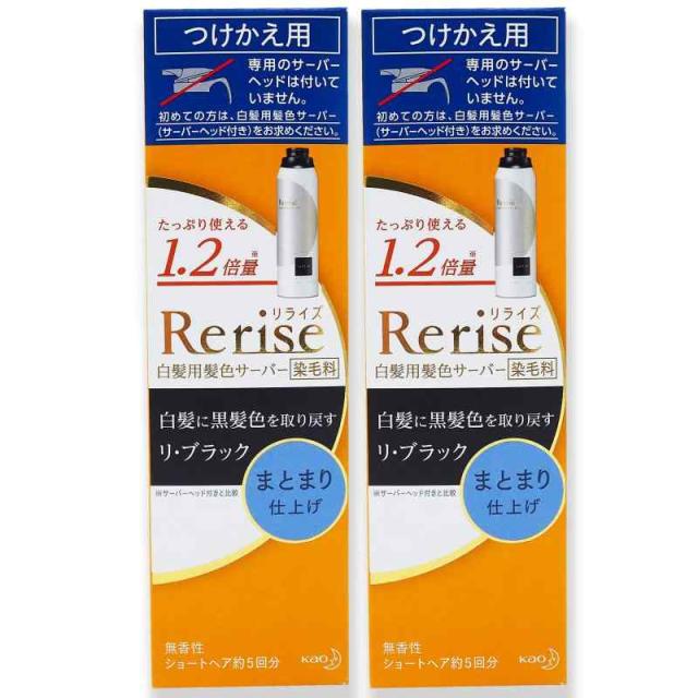 《セット販売》 花王 リライズ 白髪用髪色サーバー リ・ブラック まとまり仕上げ つけかえ用 (190g)×2個セット 付け替え用 染毛料 無香性