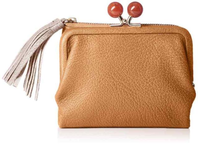 [ペルケ] アクリル玉がま口2つ折り財布 財布 レディース 本革 08-06-03160 MIXCM