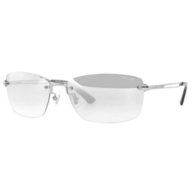 POLICE サングラス SPLG39J 583X 60 2023年モデル WIND ウィンド ツーポイント フチなし メンズ スクエア チタニウム ミラーレンズ