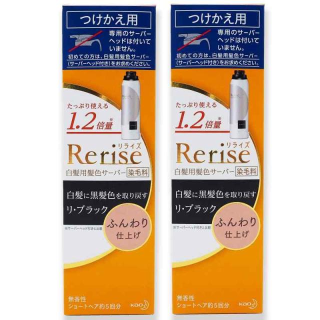 《セット販売》 花王 リライズ 白髪用髪色サーバー リ・ブラック ふんわり仕上げ つけかえ用 (190g)×2個セット染毛料 無香性