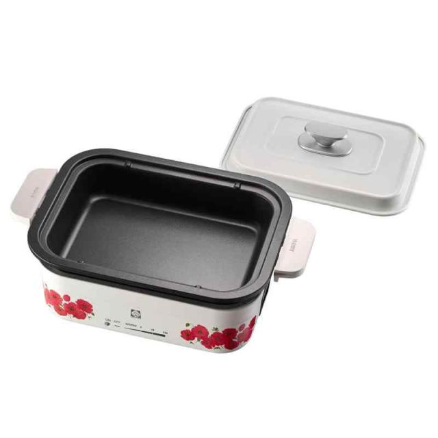 タイガー魔法瓶(TIGER) ホットプレート コンパクト WEB 100周年記念モデル 復刻 レトロ柄 ポピー CRL-T100WF