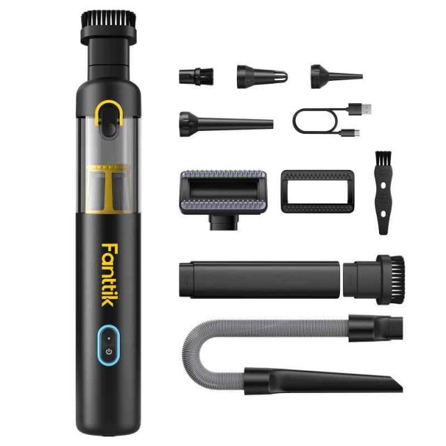 Fanttik Slim V8 Apex ハンディクリーナー 車用掃除機 19000Pa 強力吸引 4in1 多機能 吸い込み 吹き飛ばし両用 ミニ掃除機 軽量 40分間連続稼働 高速充電 Type-C ハンディ掃除機 (ブラック)