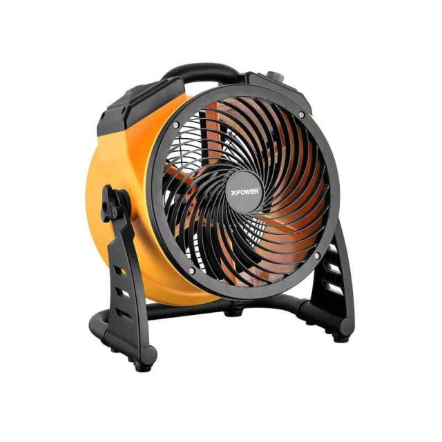 XPOWER電源コードレス充電式ブラシレスDCモーター全室空気循環器、業務用扇風機、産業用送風機 (FC-125B, Yello)