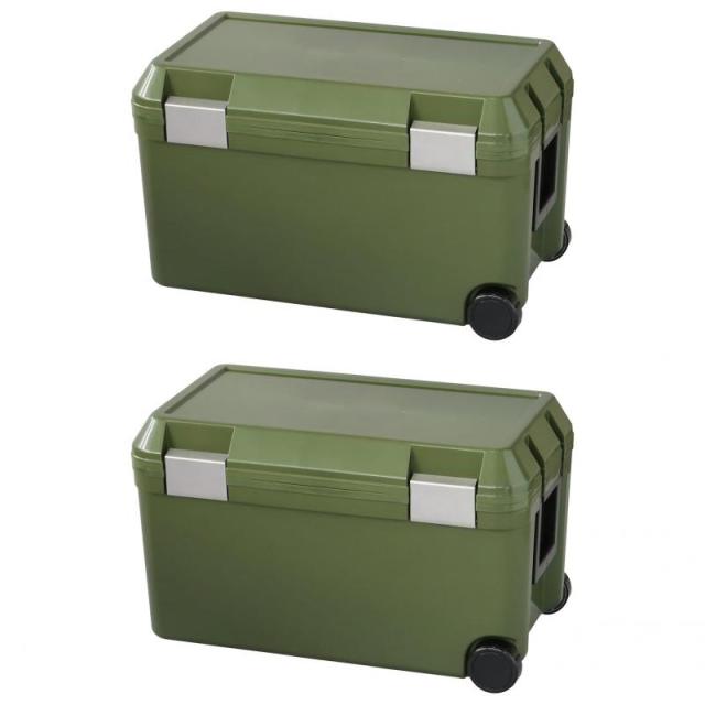 JEJアステージ クーラーボックス アイセル ステンバックル #45 カーキ 本体: 奥行35.9cm 本体: 高さ38.3cm 本体: 幅63.5cm 46L 遠足 スポーツ ２個セット