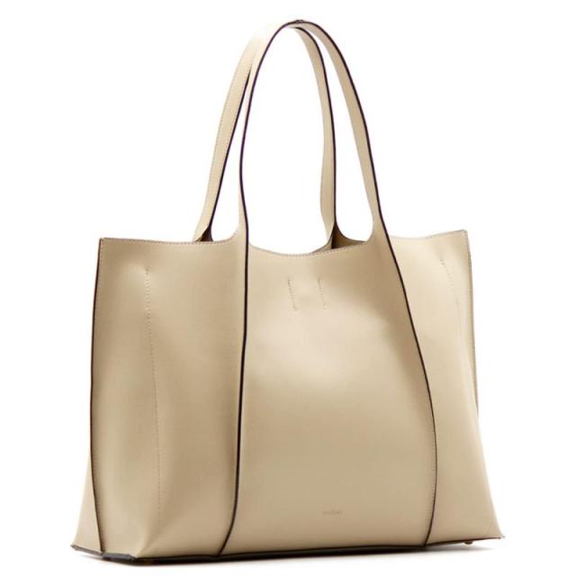 ANDSHIN  アンドシン  トート 軽量 A4 大容量 レディース  ファスナー 通勤 A0001 (ベージュ)