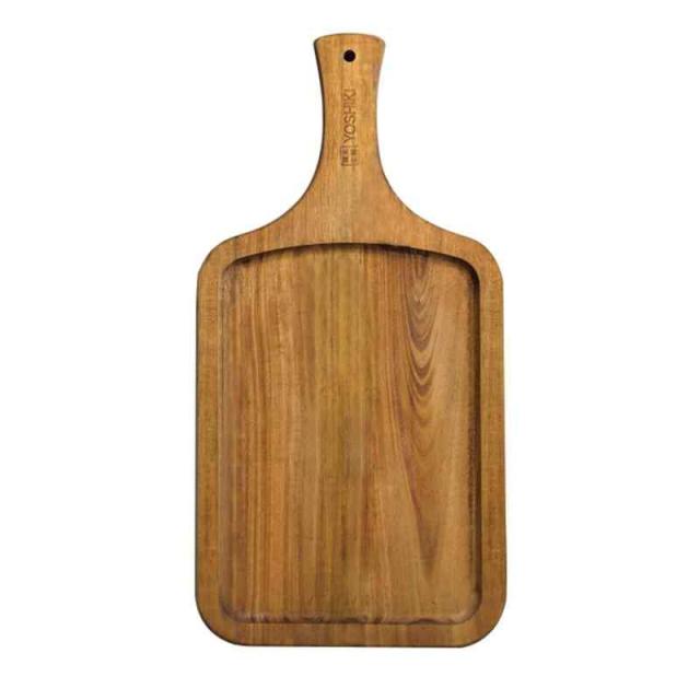 良木工房(YOSHIKI) 木製 カッティングボード まな板 しゃれ キャンプ 取っ手付き アカシア ピザ用まな板 トレー パン切台 木のまな板 抗菌 集成材 ステーキプレート アウトドア ...