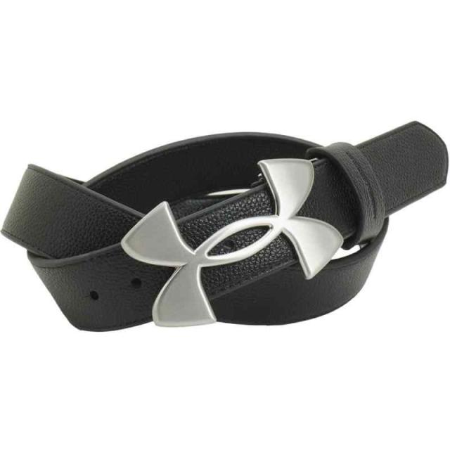 UAロゴ バックル ベルト ゴルフ メンズ 1385560 (ブラックシルバー, Free Size)