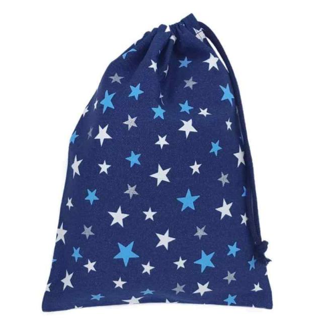 手作り工房FUJITA(Handcraft Fujita) 上履き入れ うわぐつ袋 紺×星柄 男の子 女の子 巾着袋 中 ハンドメイド 日本製 上靴入れ 上履き袋 体育館シューズ入れ 体育館 ...