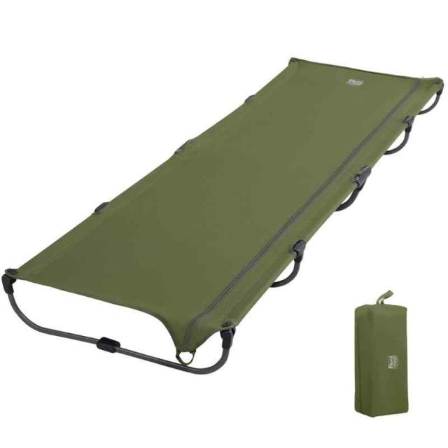 30秒ベッド TIMBER RIDGE キャンプベッド 組み立て不要 取得 数秒セットアップ 耐荷重102kg アルミ+スチール製 L190.5*W66*H15.5cm キャンプコット きしみ音ない コンパクト 持ち運び簡単 沈み感ない 安定感 (グリーン