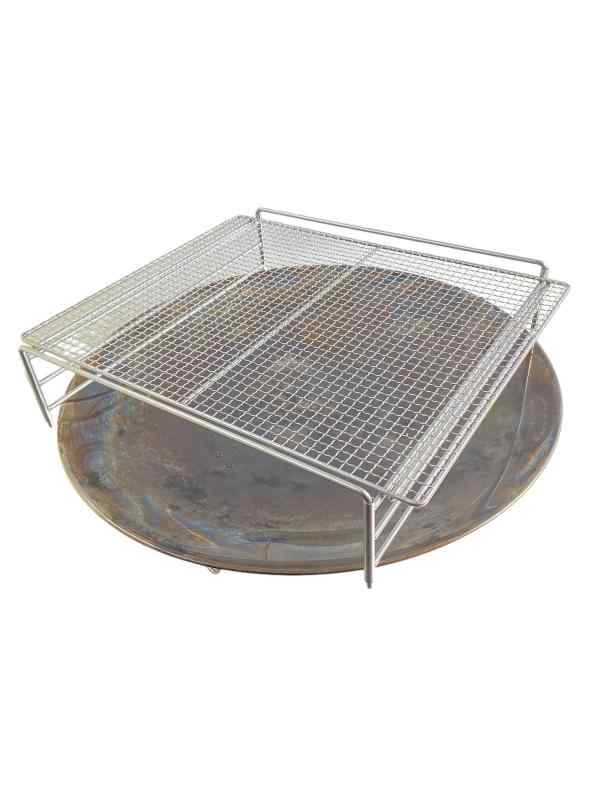 日本製18-8ステンレス製Coleman（コールマン）ファイアーディスク 焚き火台 3段パイプフレーム ステンレス 焚き火 焚火 焚き火台 3段火加減調整 キャンプ アウトドア 五徳 (60cm用フレーム+専用焼き網)