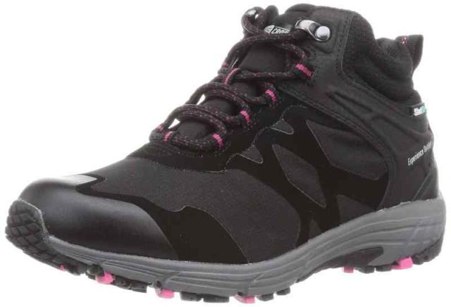 ムーンスター スニーカー 晴雨兼用 防水 ウォーキングシューズ ミッドカット 衝撃吸収 4E 22~25cm レディース SPLT SDL07 (ブラック, 22.0 cm 4E)