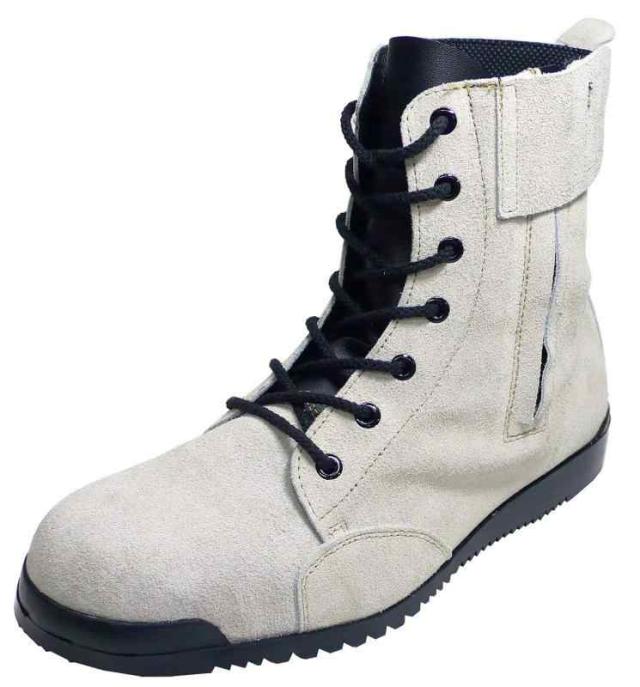 ノサックス みやじま鳶安全靴 踏み抜き防止鉄板入 JIS規格品 八分丈 Nosacks (27.0 cm, 月白(シルバーグレー))