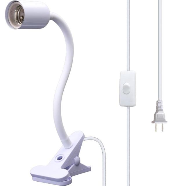 クリップライト E26電球照明器具 電気スタンド 3M長いコード スイッチ付き LEDデスクライト 最新モテる 防錆 シリカゲル保護スリーブ 任意角度可調 LEDスタンド作業デスク 卓上ランプ ...