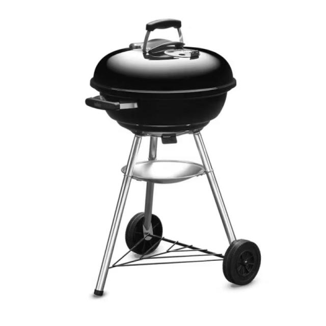 ウェーバー(Weber) バーベキュー コンロ 直径47cm コンパクトケトル 炭 キャンプ 6-8人用 【日本正規品10年】1221308 / 温度計付き 1221308 黒 47cm (温度計付/2020年版Newモデル)