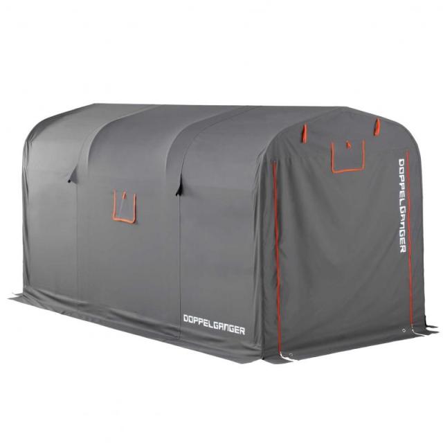 ドッペルギャンガー(DOPPELGANGER) ストレージバイクガレージ バイク用 XLサイズ 屋外簡易車庫 全長337cm グレー ウルトラ級大型バイク格納 [W160×L(D)337×H170cm] DCC330XL-GY