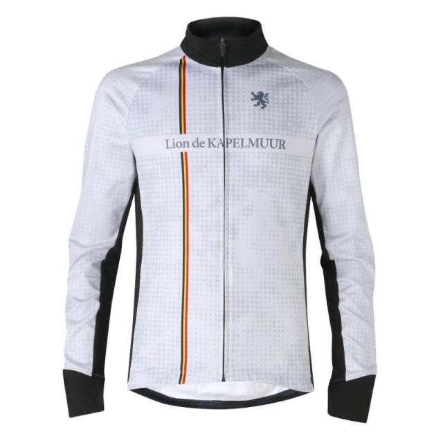 [カペルミュール] サイクルウェア ジャケット 秋冬用 レーシングサーモジャケット 裏起毛 (ドットプリント・ホワイト, XS)