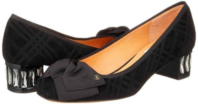 [ランバンオンブルー] ビジューヒールリボンパンプス