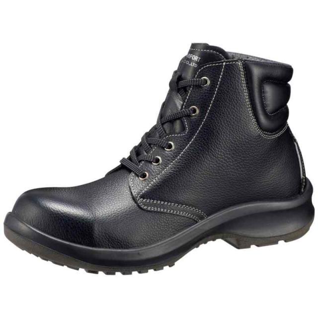 [ミドリ安全] プレミアム ハイ・ベルデ 安全靴 JIS規格 中編上靴 ひも 普通作業 ワイド先芯 耐滑 PRM220 ブラック (26.5 cm, ブラック)