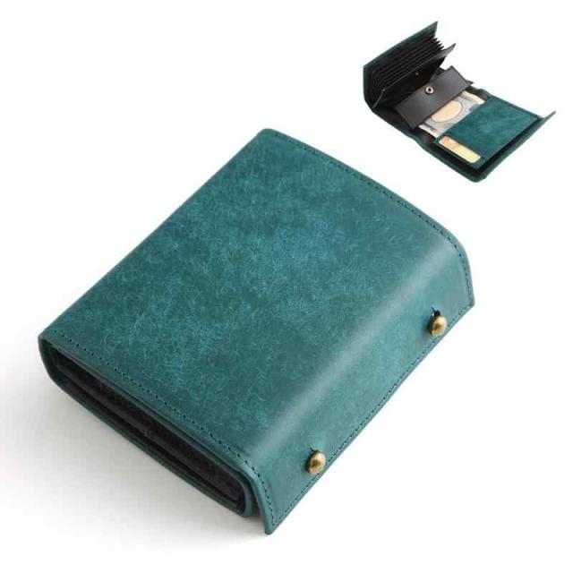 [Kcnoss] 「革新設計&グレードアップ」 財布 メンズ コンパクト財布 二つ折り財布 さいふ 2つ折り イタリアン レザー プエブロ 本革 ミニ財布 小さい財布 スキミング防止 箱型の L字 箱状 コンパクト 大容量 機能 (ペトローリオ)