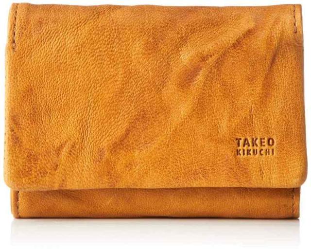 [タケオキクチ] オイスター小物 三つ折り財布 720623 (One Size, キャメル)
