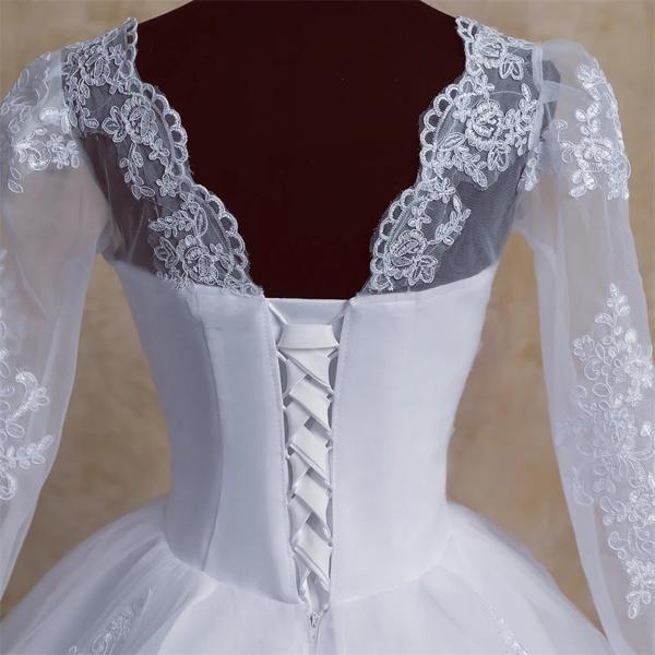 Y & m-Vネックの長袖ウェディングドレス,大きいサイズ,2023