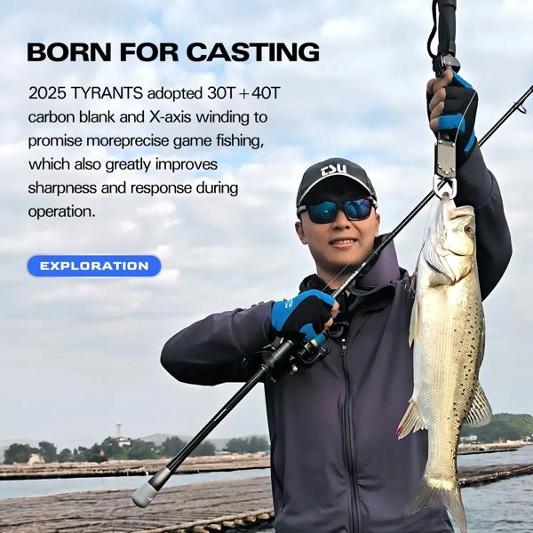 TSURINOYA インショアスピニングロッド TYRANTS 762M 802M 862M 902M 962M 2 セクションカーボン釣竿高強度シーバスバラクーダ
