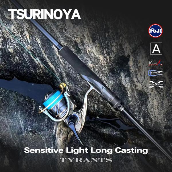 TSURINOYA インショアスピニングロッド TYRANTS 762M 802M 862M 902M 962M 2 セクションカーボン釣竿高強度シーバスバラクーダ TSURINOYA インショアスピニングロッド TYRANTS 762M 802M 862M 902M