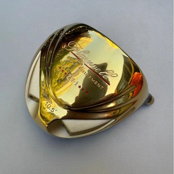 Playwell ZY-1チタンゴルフドライバーヘッド、10.5度、カバー付きゴールドとブルー