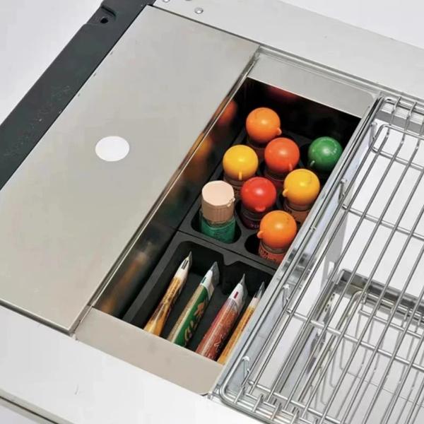 キャンプ ステンレス鋼 屋外用のポータブル折りたたみテーブル 収納ボックス 0.5ユニット