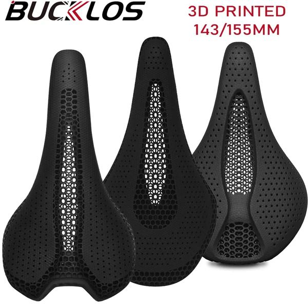 BUCKLOS 3d 自転車サドルカーボン 3D プリントサドル 143 ミリメートル 155 ミリメートル自転車シートロード MTB シートクッションナイロンレーシングサドル