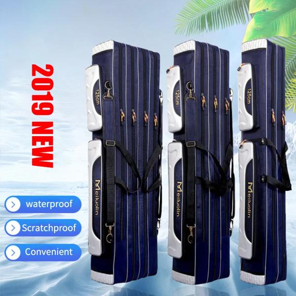 80 センチメートル 110 センチメートル 120 センチメートル厚手のオックスフォード釣りバッグ折りたたみ釣り竿ポールツール収納袋大容量ペスカバッグXA114G