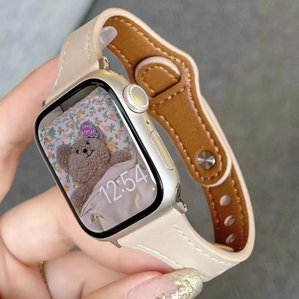 Apple Watch用レザーストラップ 女性用ブレスレット ウルトラ 49mm 8mm 41mm 45mm 7 se 654321 44mm ...