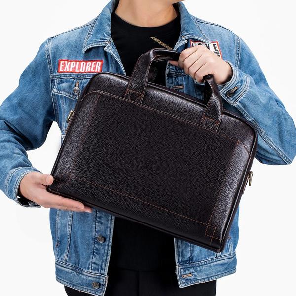 メンズレザーハンドバッグ、トップレイヤー牛革ブリーフケース、レザーラップトップバッグ、斜めクロスオフィスバッグ メンズレザーハンドバッグ、トップレイヤー牛革ブリーフケース、レザー