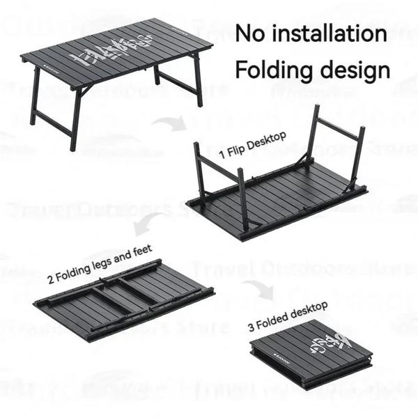 BLACKDOG キャンプポータブル折りたたみテーブル走り書き超軽量アルミ合金ハイキングピクニックテーブル 3.7 キロアウトドア用品