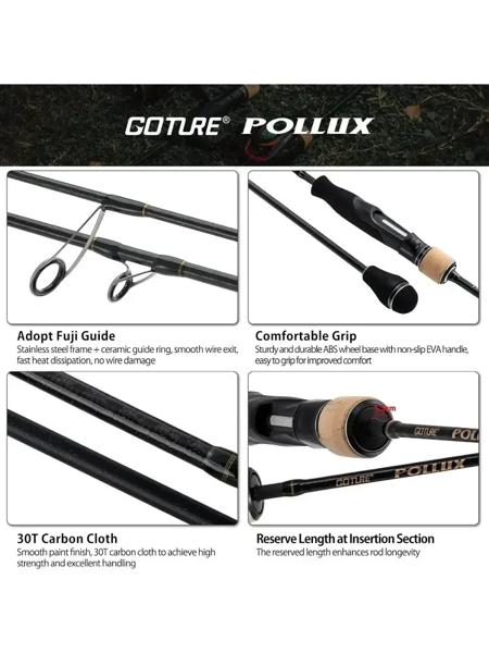 Goture 1.83 メートル 1.98 メートルポルックススロージギング釣竿