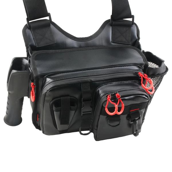 多機能釣り道具バッグ、ロッドギアホルダー付きワンショルダースリング収納バックパック