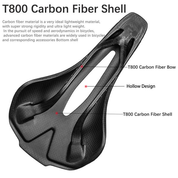 男性と女性のための超軽量カーボンファイバー製サドル,3Dプリント付き,中空および通気性,マウンテンバイク,ロードバイク,パーツ,140g 男性と女性のための超軽量カーボンファイバー製サドル,3Dプリント付き,中空